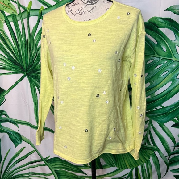 Lisa Todd | Tops | Lisa Todd S Designer Spring Neon Yellow Silver Daisy ...
